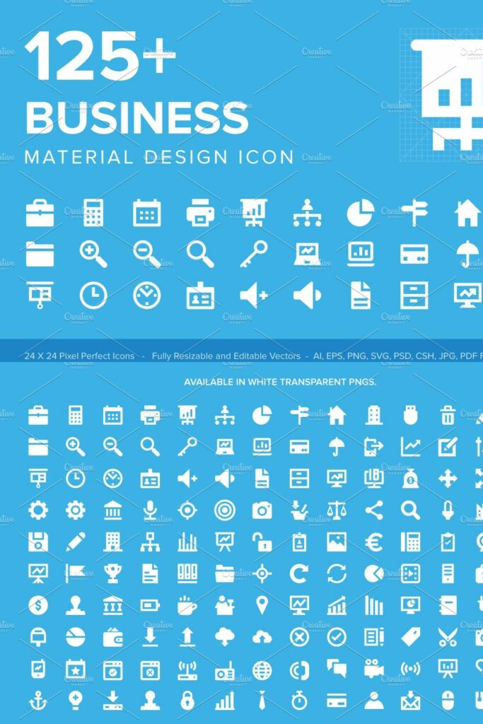 125+ Business Material Design Icons – MasterBundles