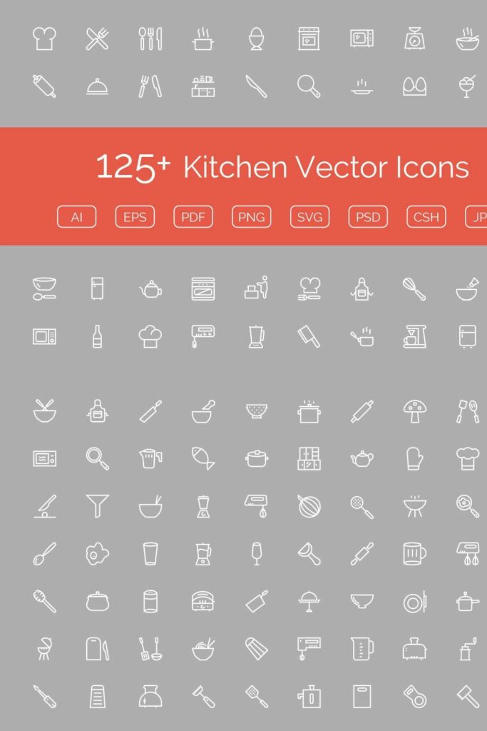 125+ Kitchen Vector Icons – MasterBundles