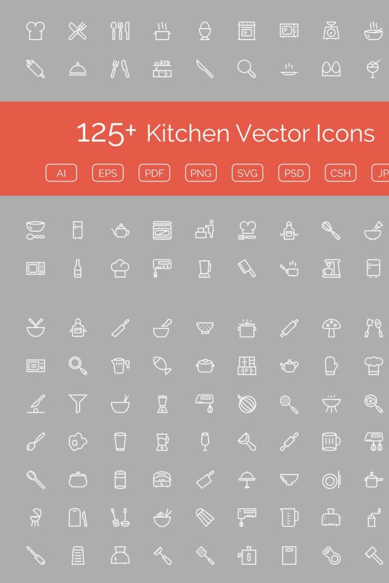 125+ Kitchen Vector Icons – MasterBundles