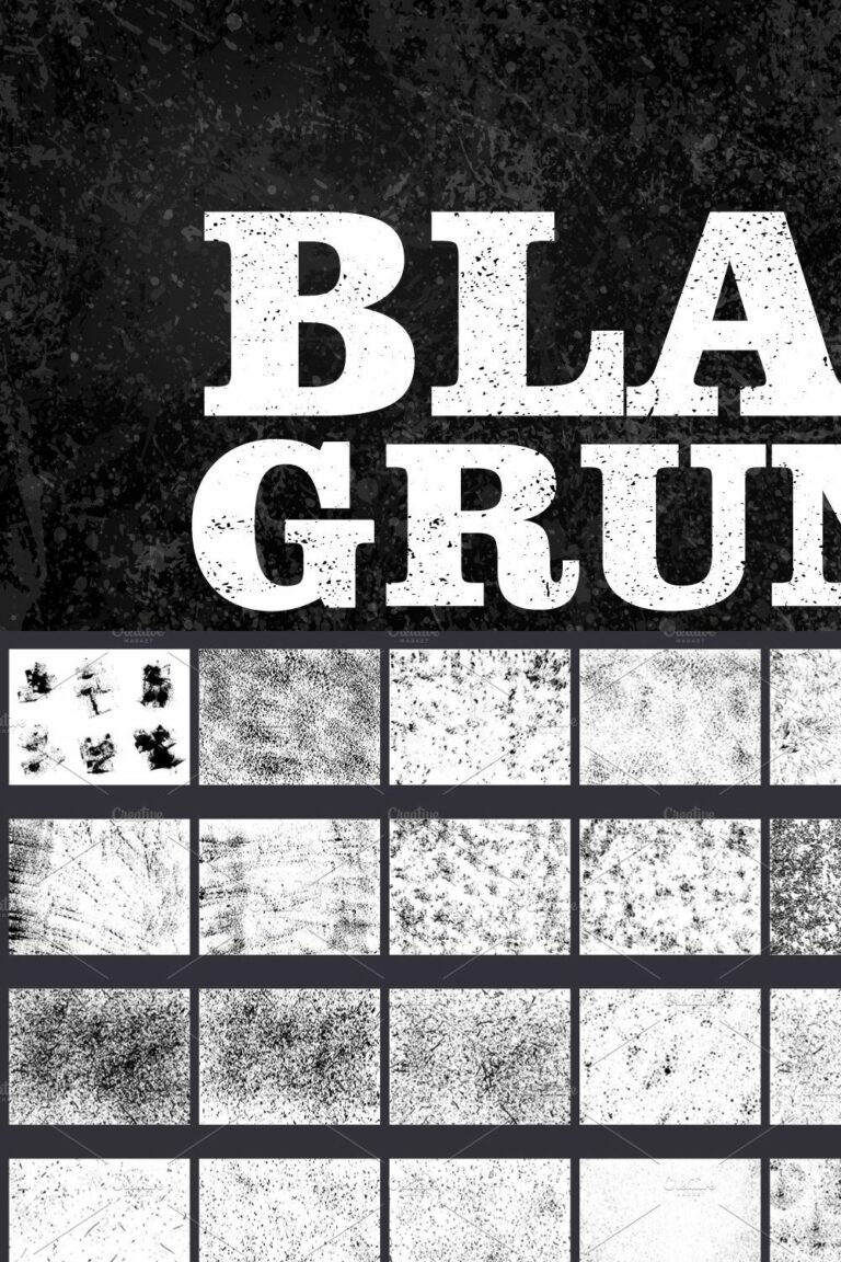 130 Black Grunge Textures – MasterBundles