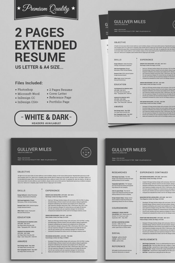2 Pages Resume CV | Extended Pack – MasterBundles