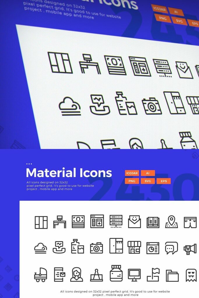 2430 Material Icons – MasterBundles
