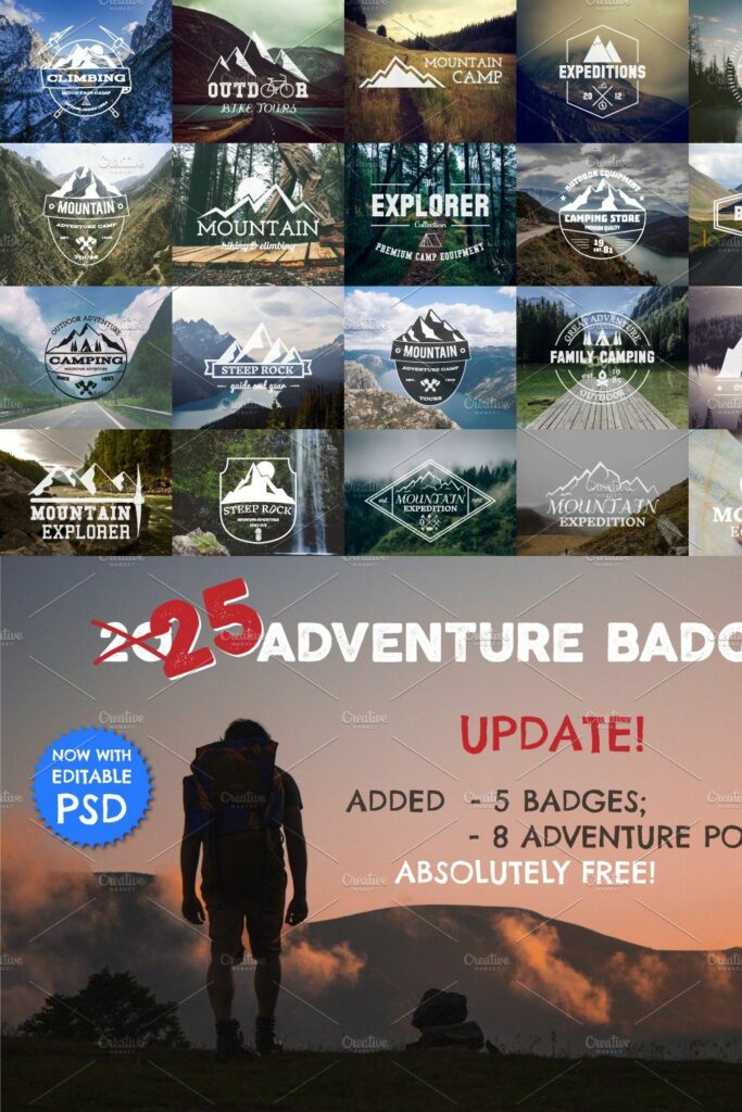 25 Adventure Badges / Travel Logos – MasterBundles