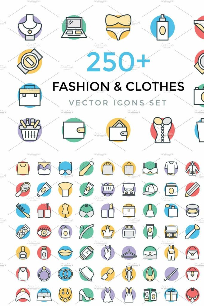 250+ Fashion and Clothes Icons – MasterBundles