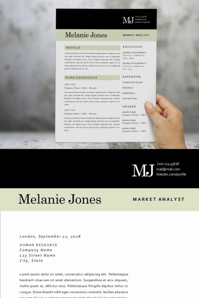 3 in 1 modern resume (2 pages) for SMM – MasterBundles
