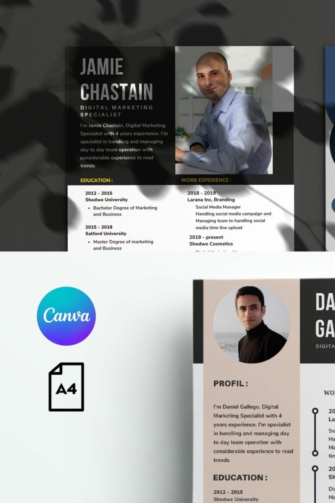 30 Canva Resume CV template – MasterBundles