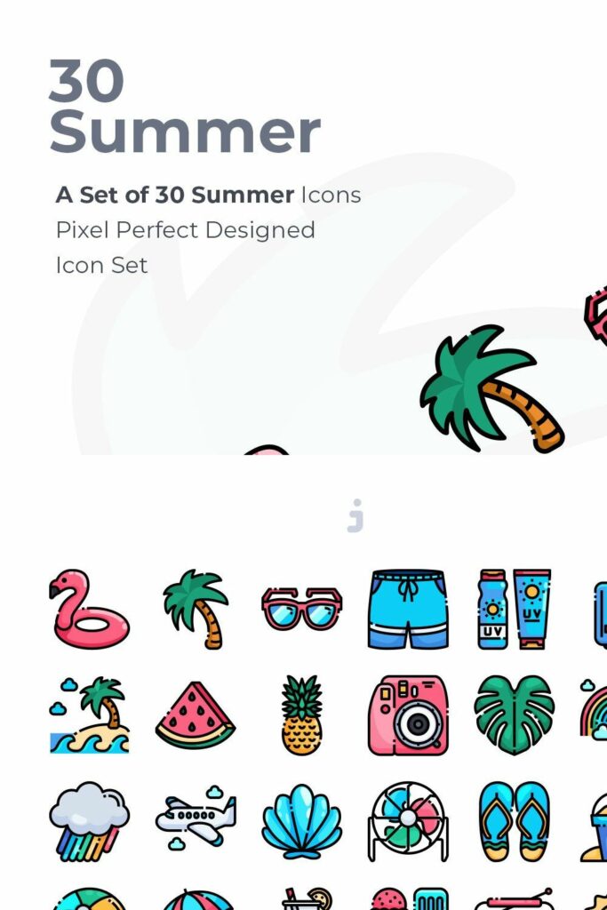 30 Summer Icon set – MasterBundles
