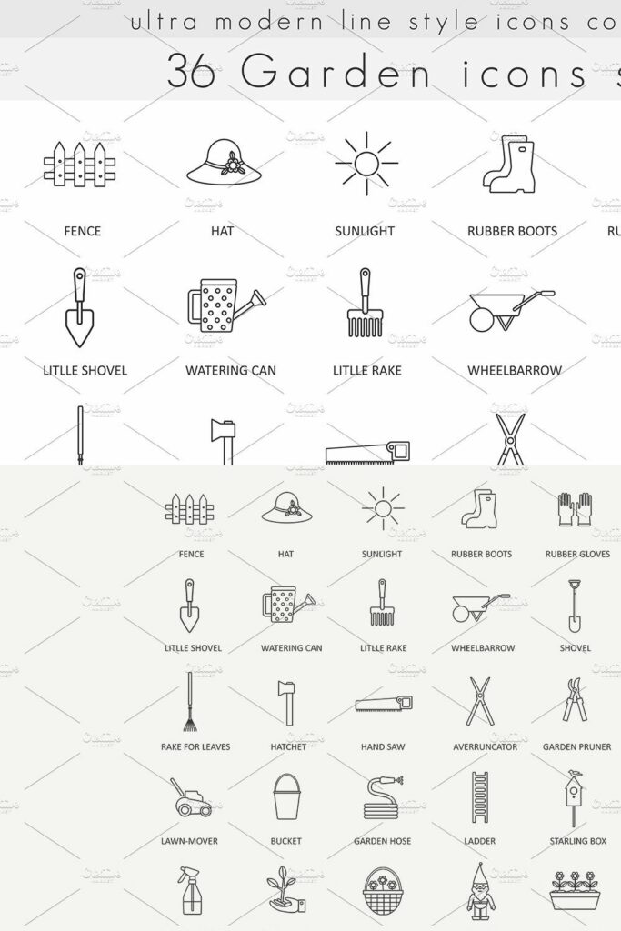 36 Garden line icons set – MasterBundles
