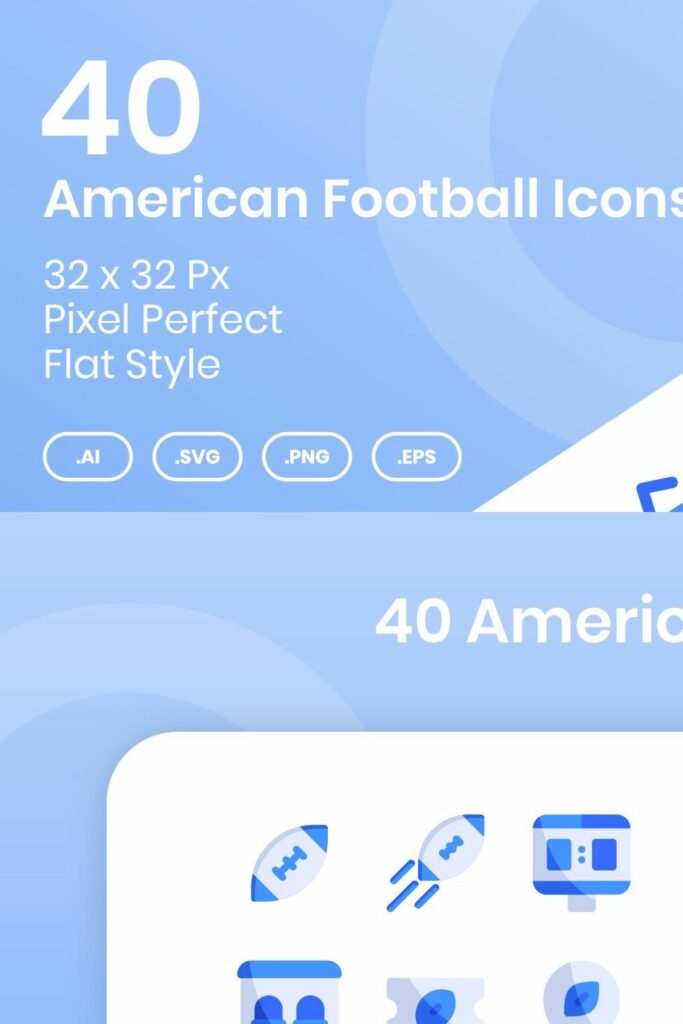 40 American Football - Flat – MasterBundles