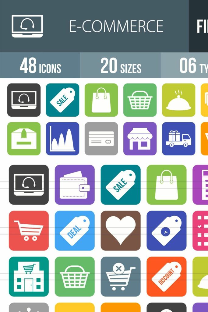 48 Ecommerce Filled Round Icons – MasterBundles