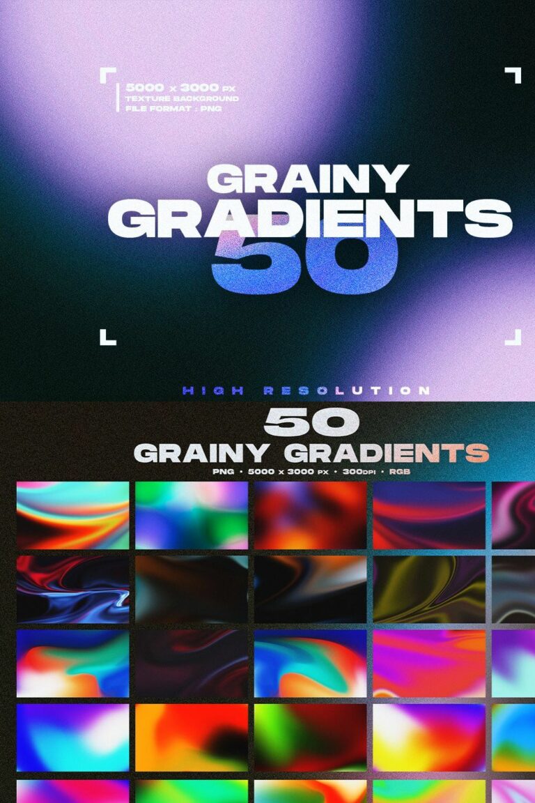 50 Grainy gradients Textures Vol.1 – MasterBundles