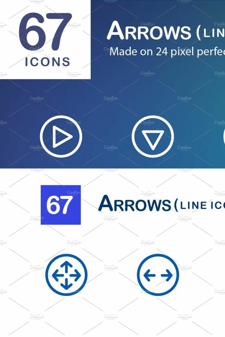 67 Arrows Line Icons – MasterBundles