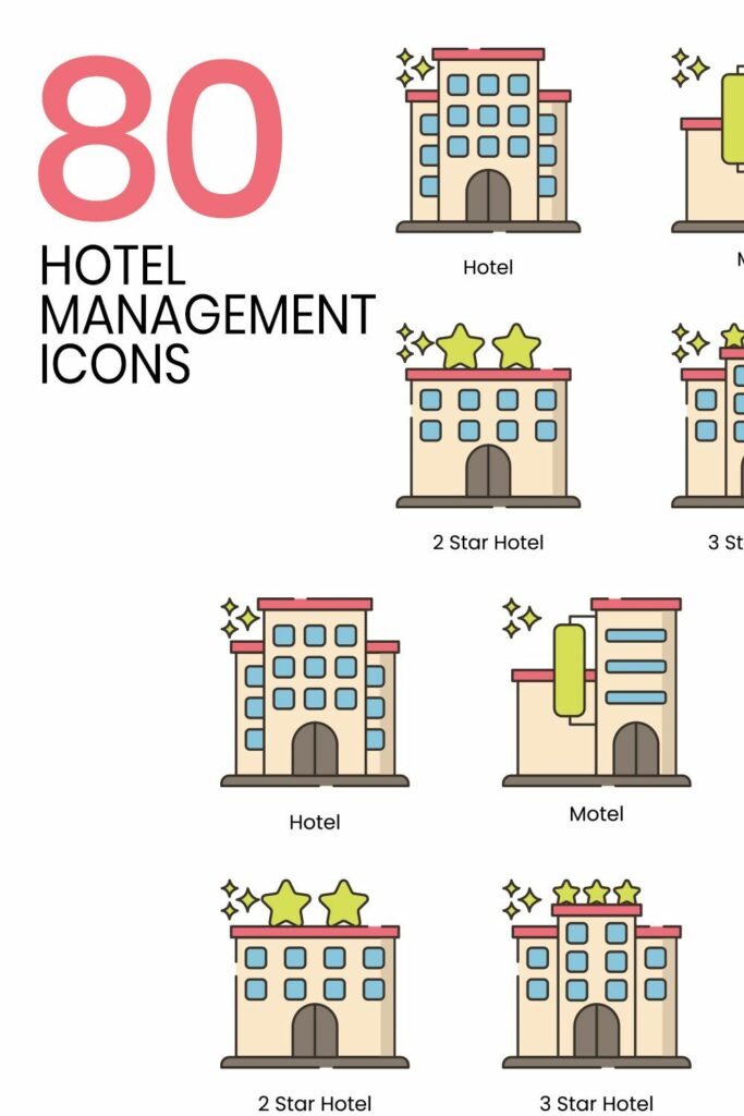 80 Hotel Management Icons | Hazel – MasterBundles