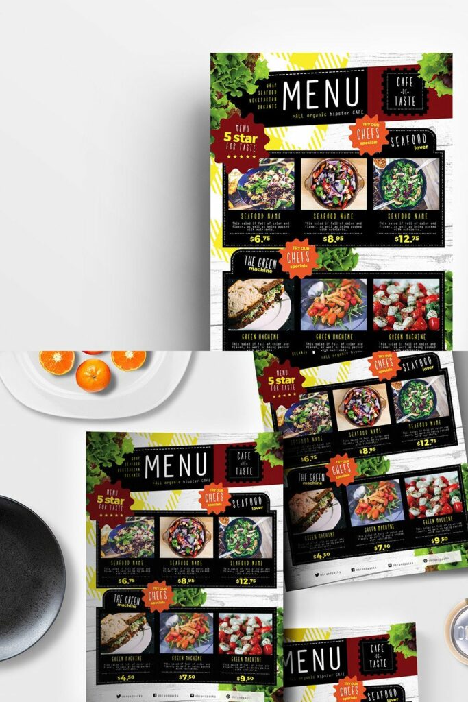 A4 Salad Menu Template – MasterBundles