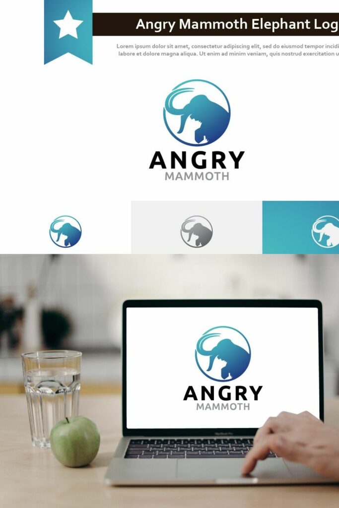 Angry Mammoth Big Elephant Logo – MasterBundles