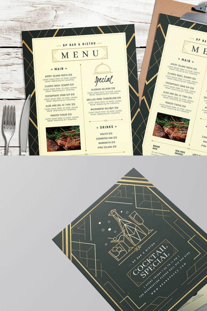 Art Deco Menu Templates – MasterBundles