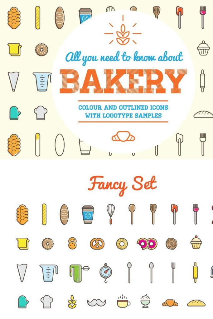Awesome Bakery Icons and Logo Set – MasterBundles
