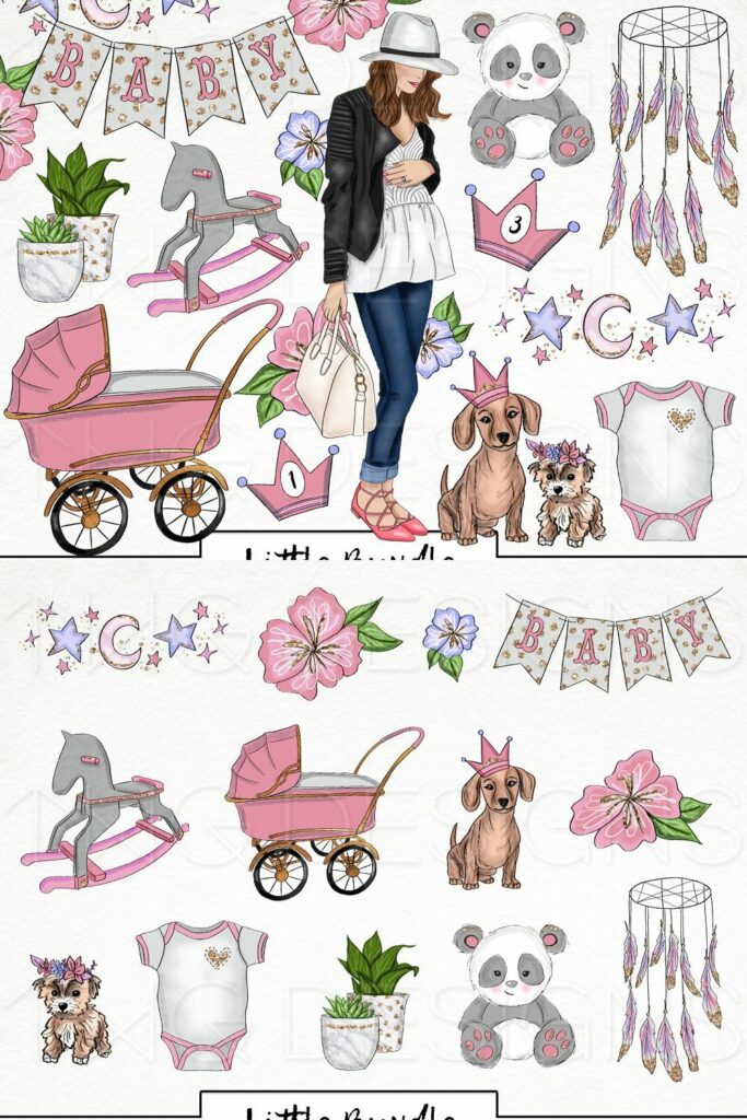 Baby Girl Nursery Clip Art – MasterBundles