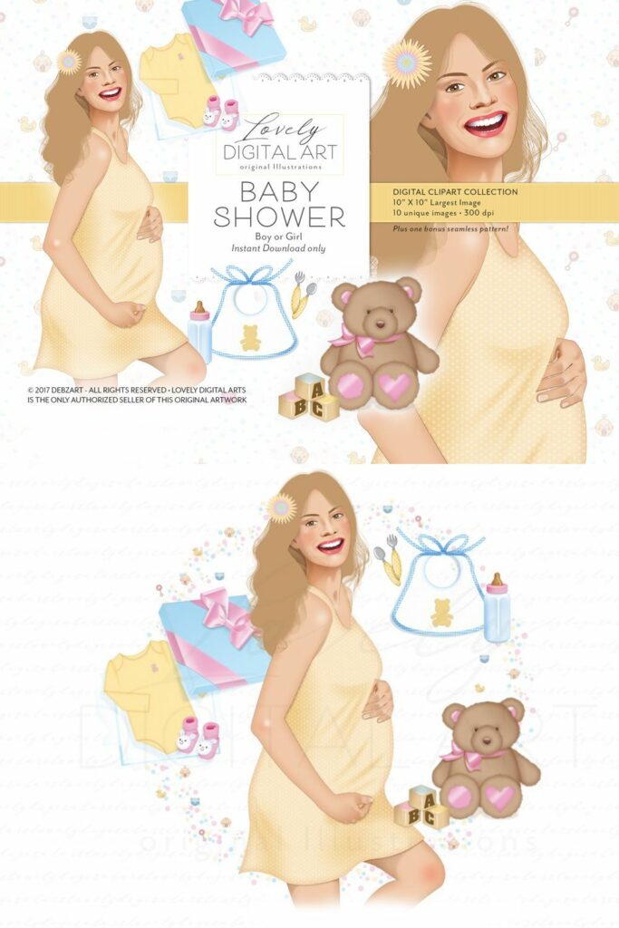 Baby Shower Digital Clip Art – MasterBundles