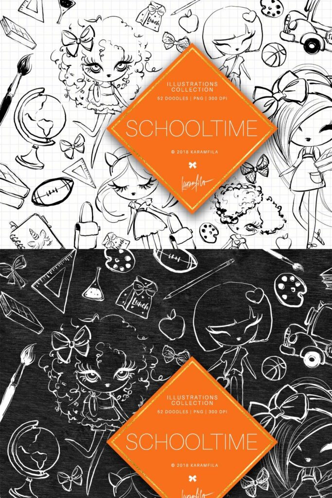 Back to School Doodles Clipart – MasterBundles
