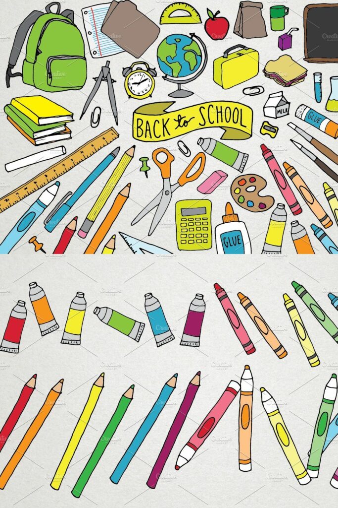 Back-to-School Hand Drawn Clipart – MasterBundles