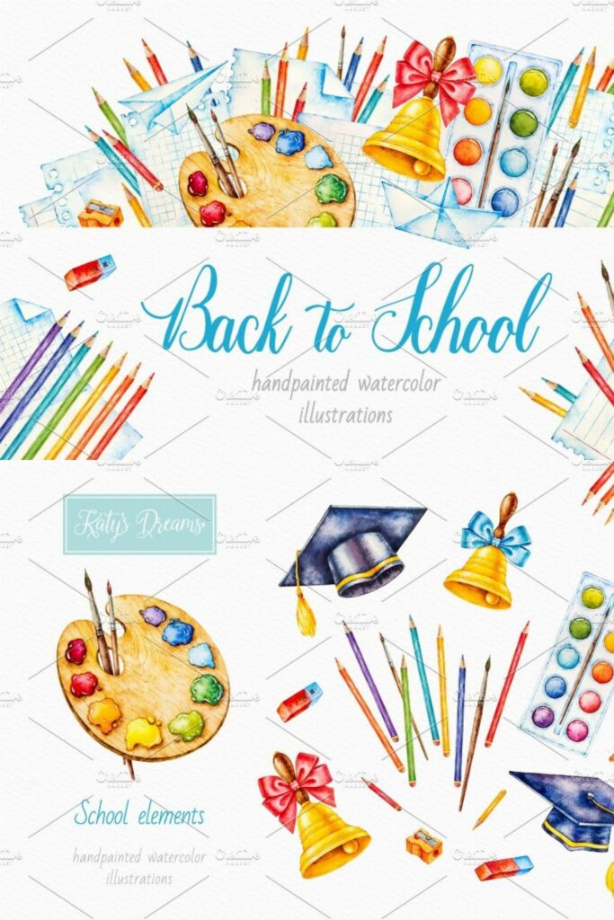 Back to School. Watercolor – MasterBundles