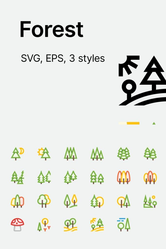 Basicons / Nature / Forest / Trees – MasterBundles
