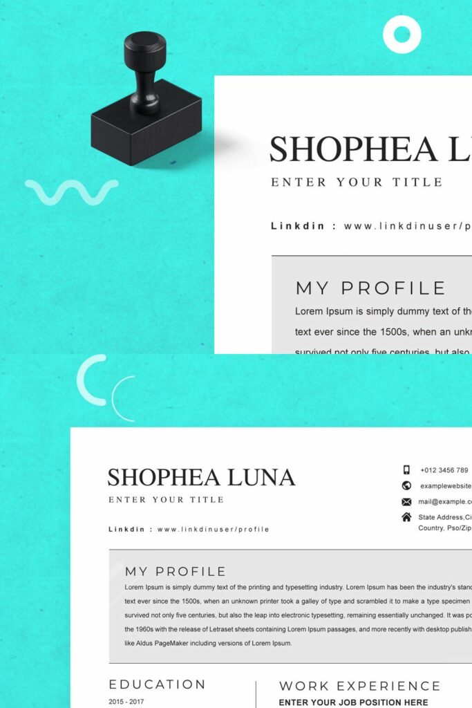 Black Clean Resume Template 2021 – MasterBundles