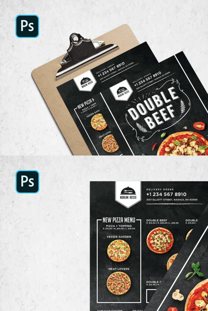 Blackboard Pizza Menu Template – MasterBundles