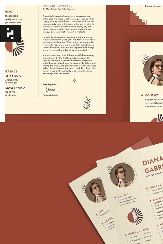 Boho CV Resume Template – MasterBundles