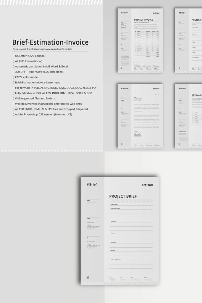 Brief-Estimation-Invoice-Letterhead – MasterBundles