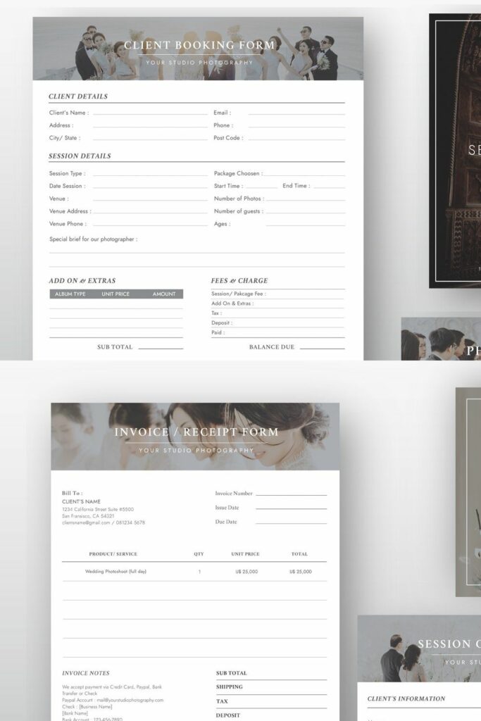 Bundles of Photography Business Form – MasterBundles