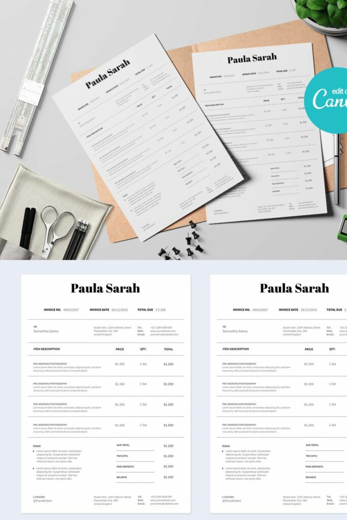 CANVA Clean Invoice – MasterBundles