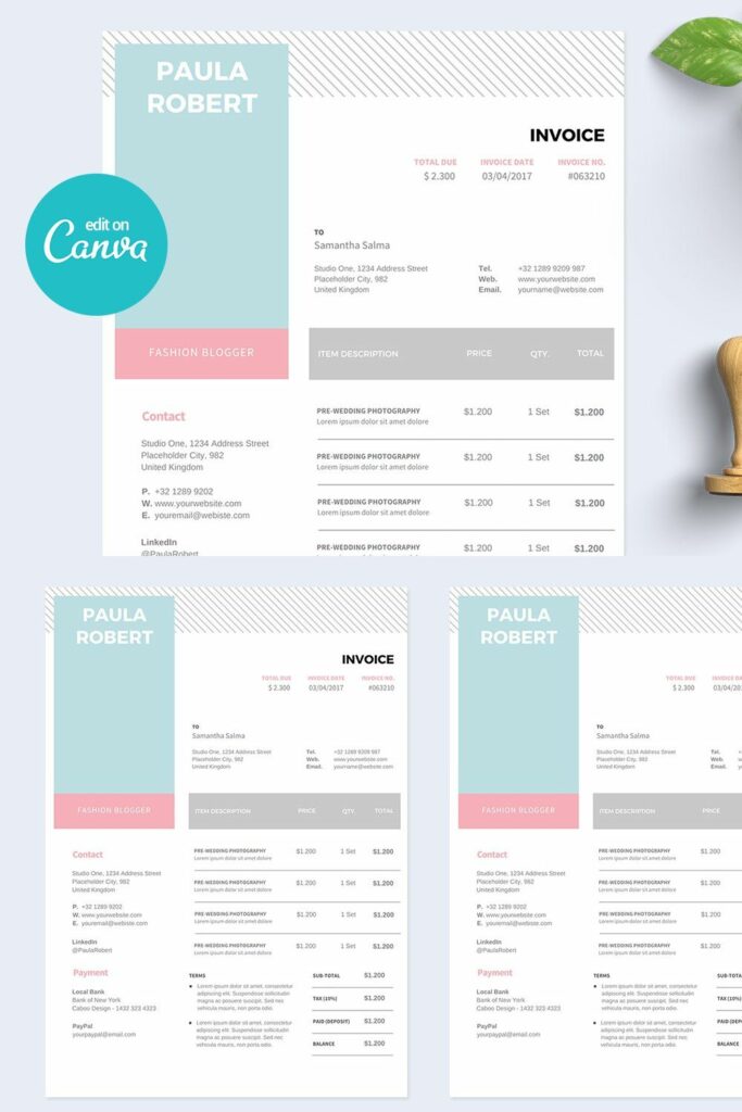 CANVA Invoice – MasterBundles
