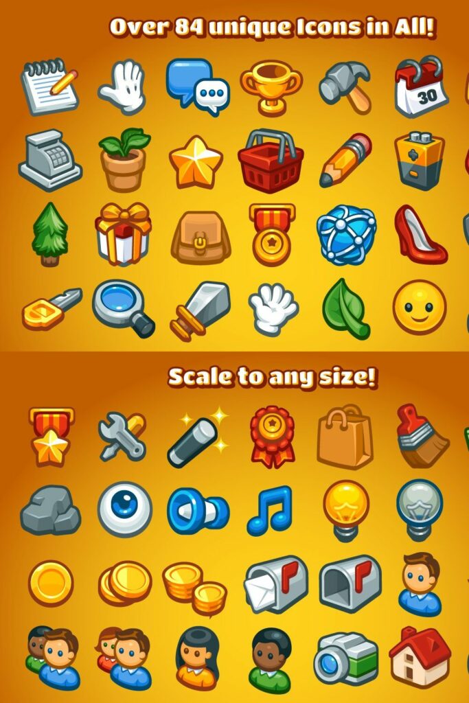 Casual Game Basic Icons Set – MasterBundles