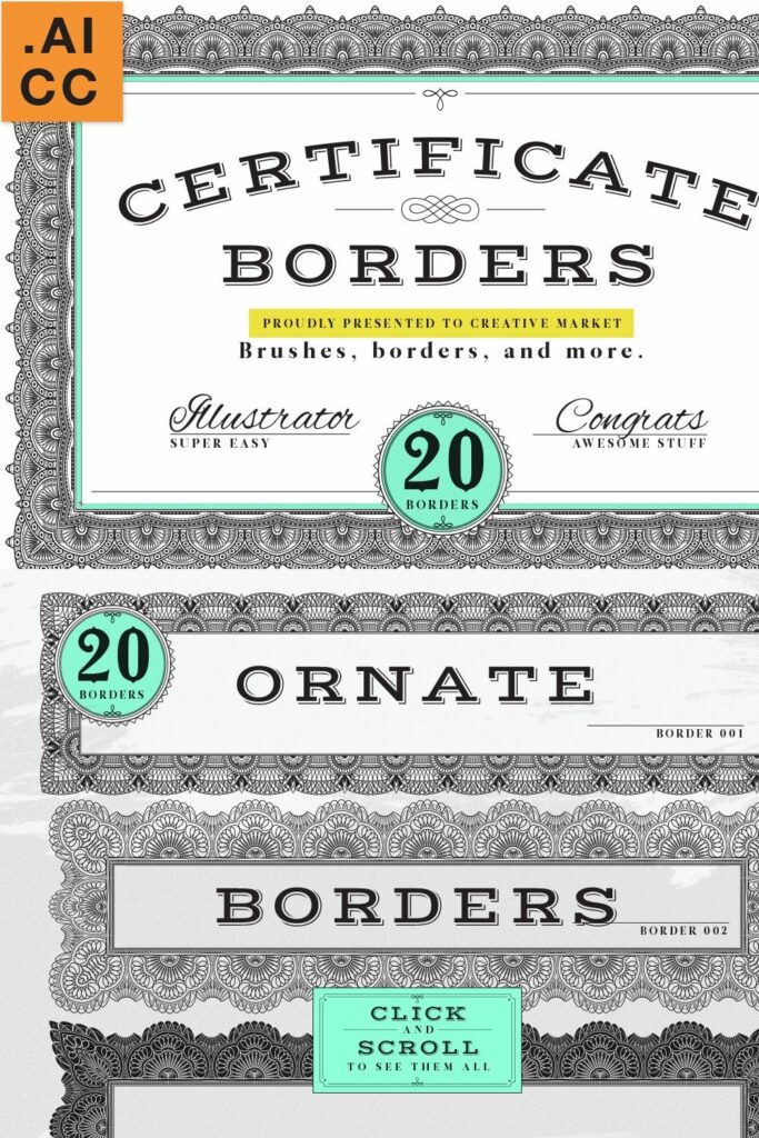 Certificate Style Ornate Brushes – MasterBundles