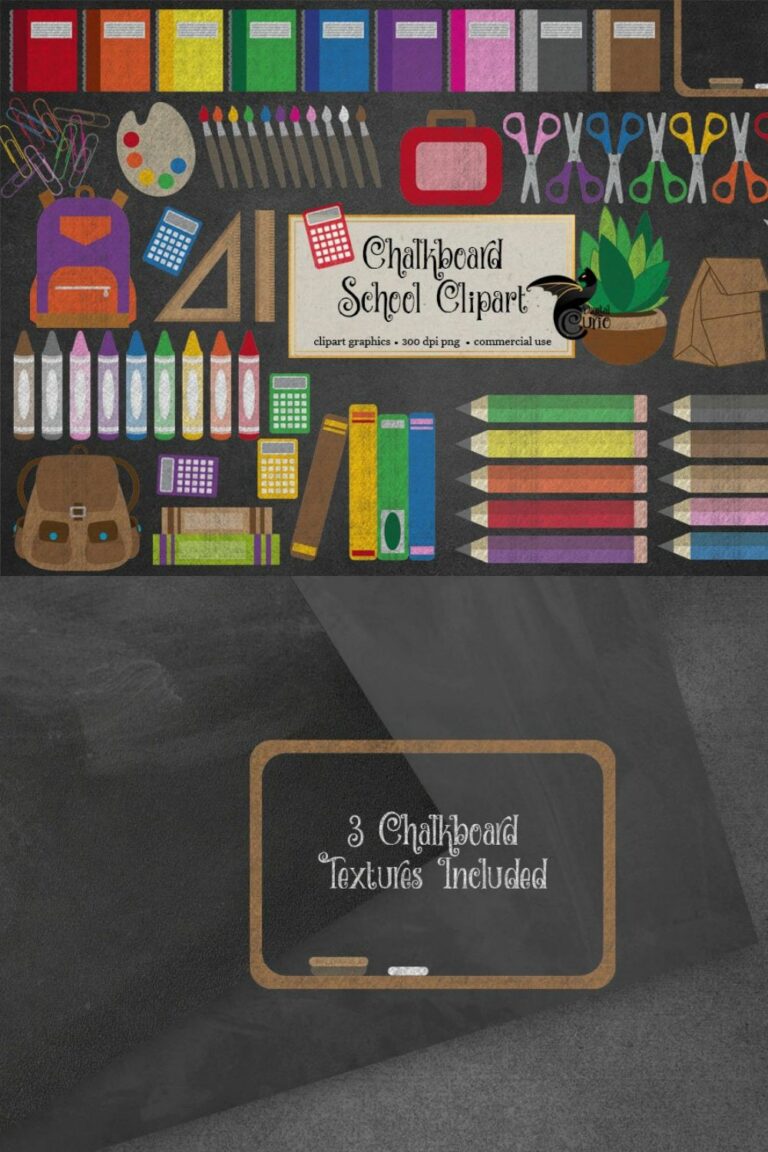 Chalkboard School Clip Art – MasterBundles