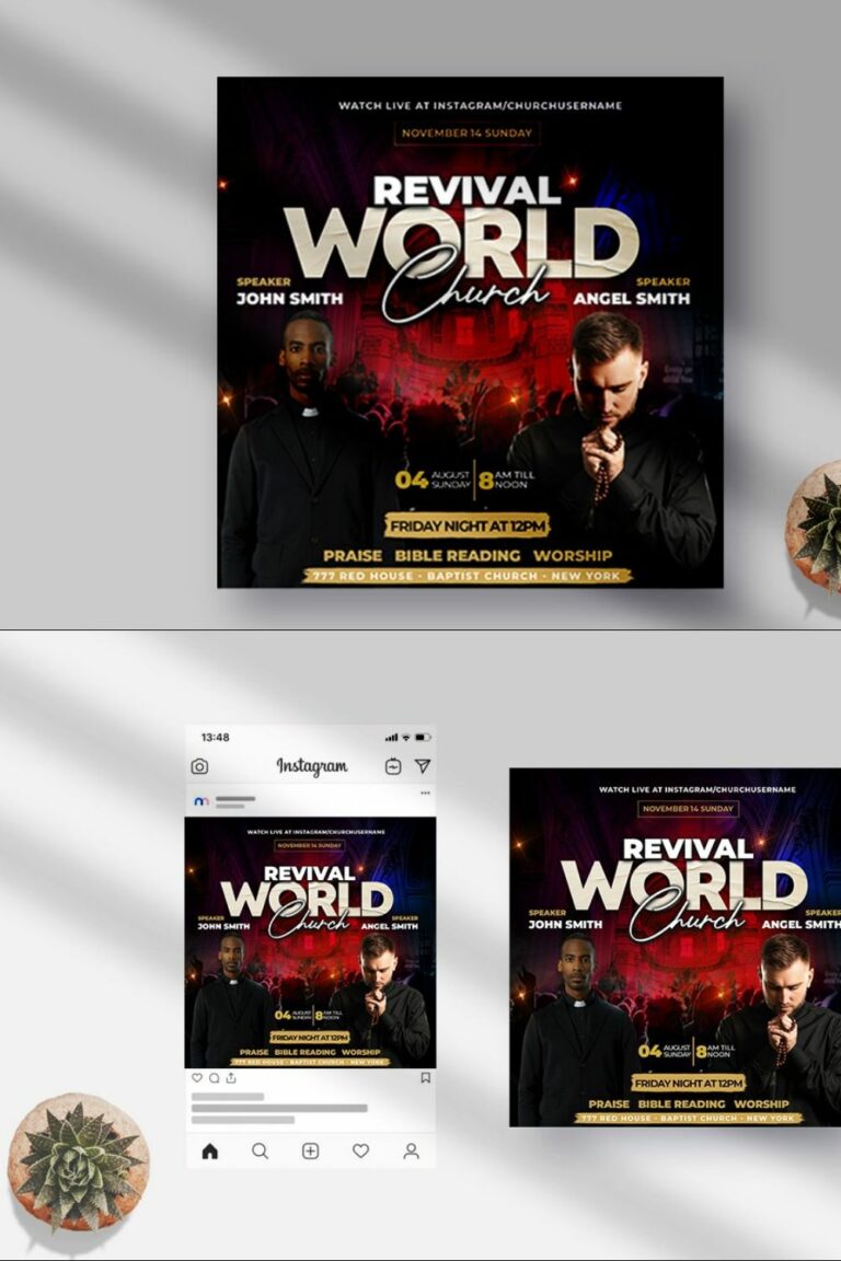 Church Revival Event Banner (PSD) – MasterBundles