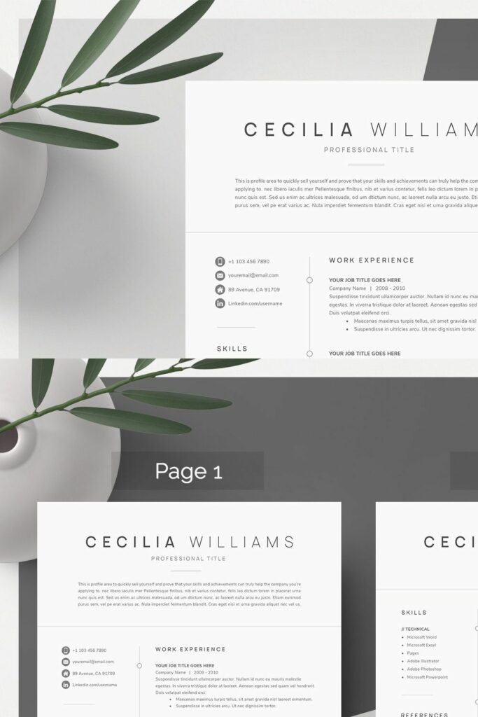 Clean Modern Resume Template – MasterBundles