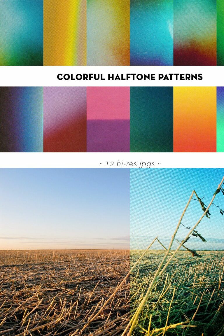 Colorful halftone textures set – MasterBundles