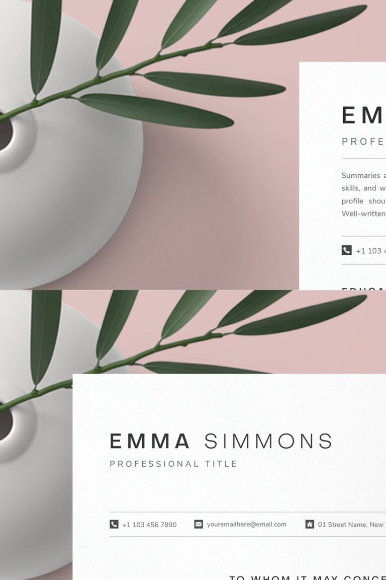 Compact One Page Resume Template Kit – MasterBundles