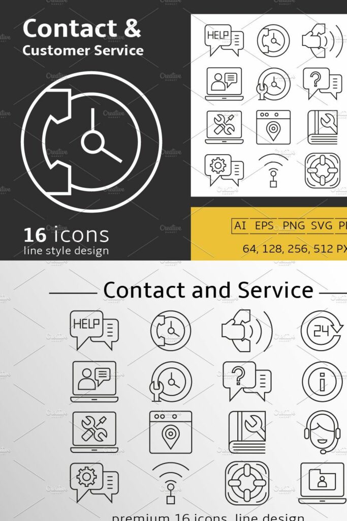 Contact & Customer Service Icons – MasterBundles
