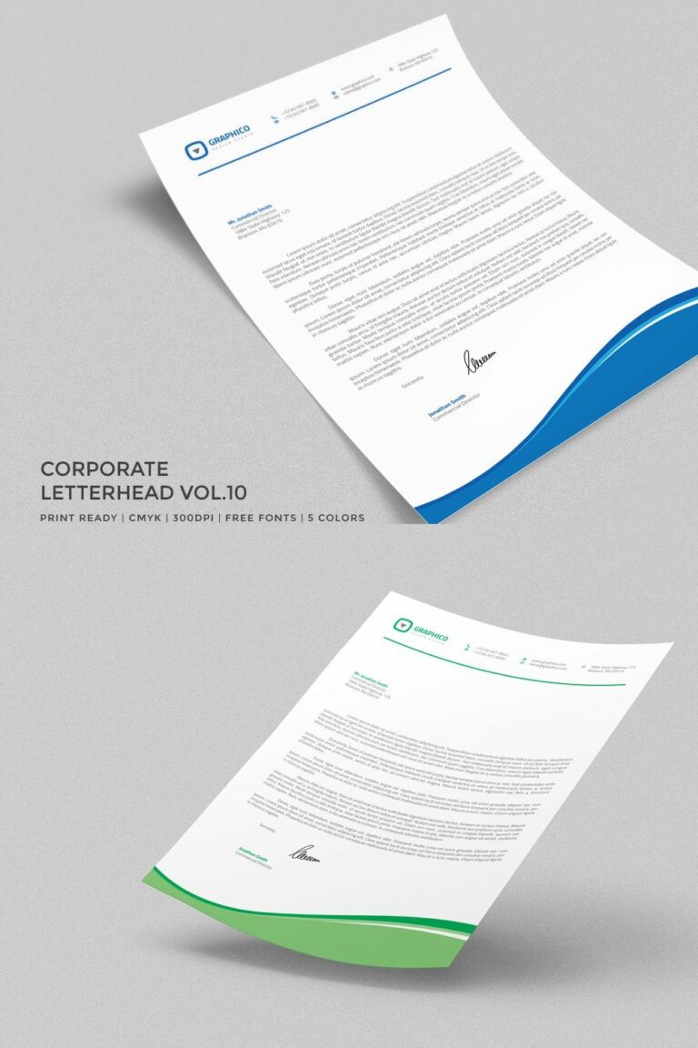 Corporate Letterhead 10 with MS Word – MasterBundles