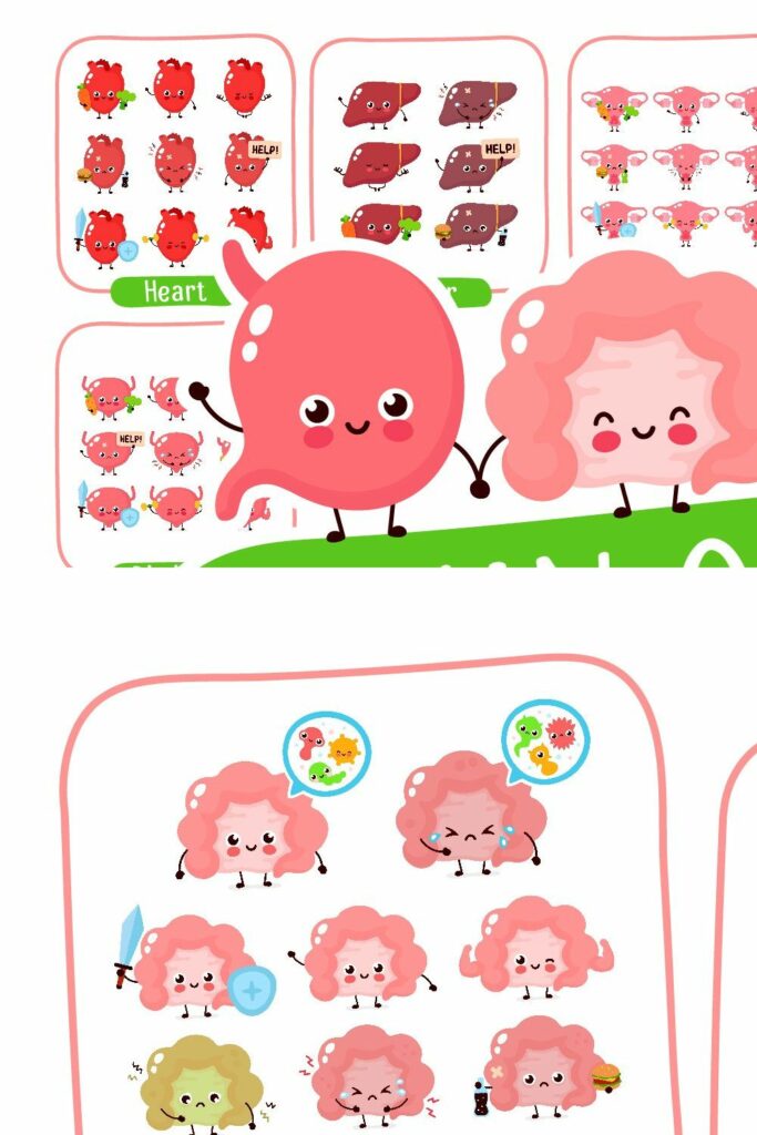 Cute human organs set – MasterBundles