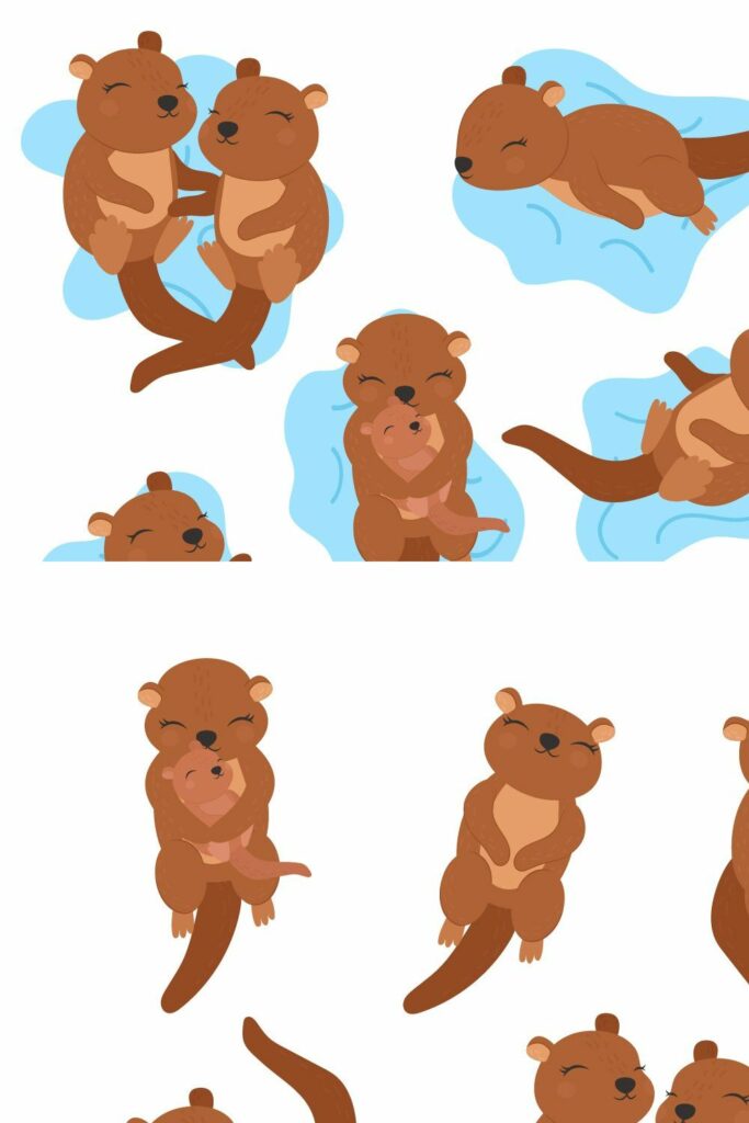 Cute Otter Clipart Illustration – MasterBundles
