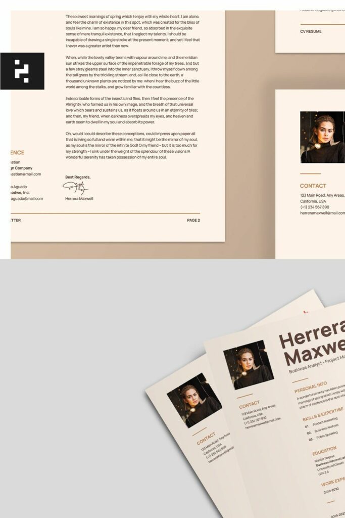 Project Manager Assistant CV Resume - Modern Swiss Style – MasterBundles