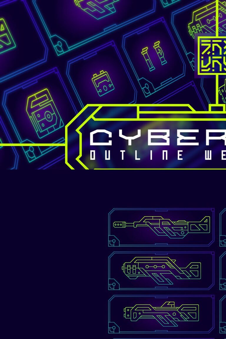 Cyberpunk Outline Weapon Set – MasterBundles