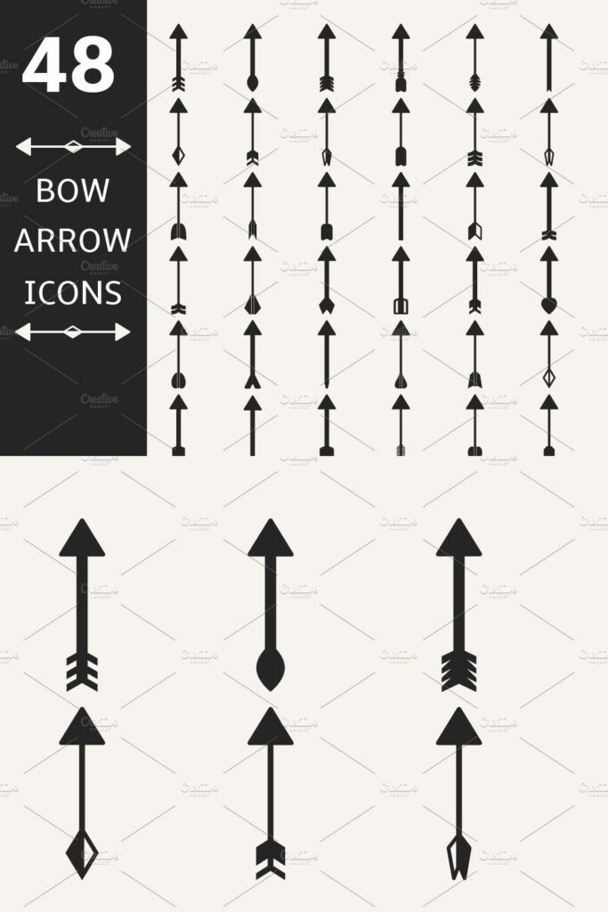 Decorative Arrow Bow Icons Set – MasterBundles