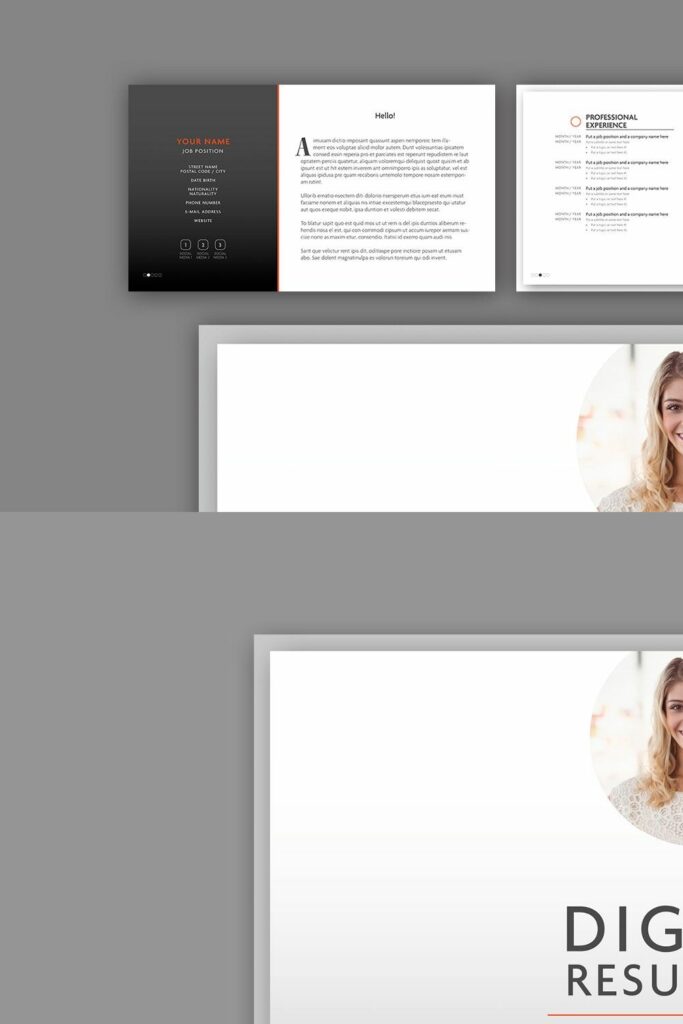 Digital CV Resume Layout – MasterBundles