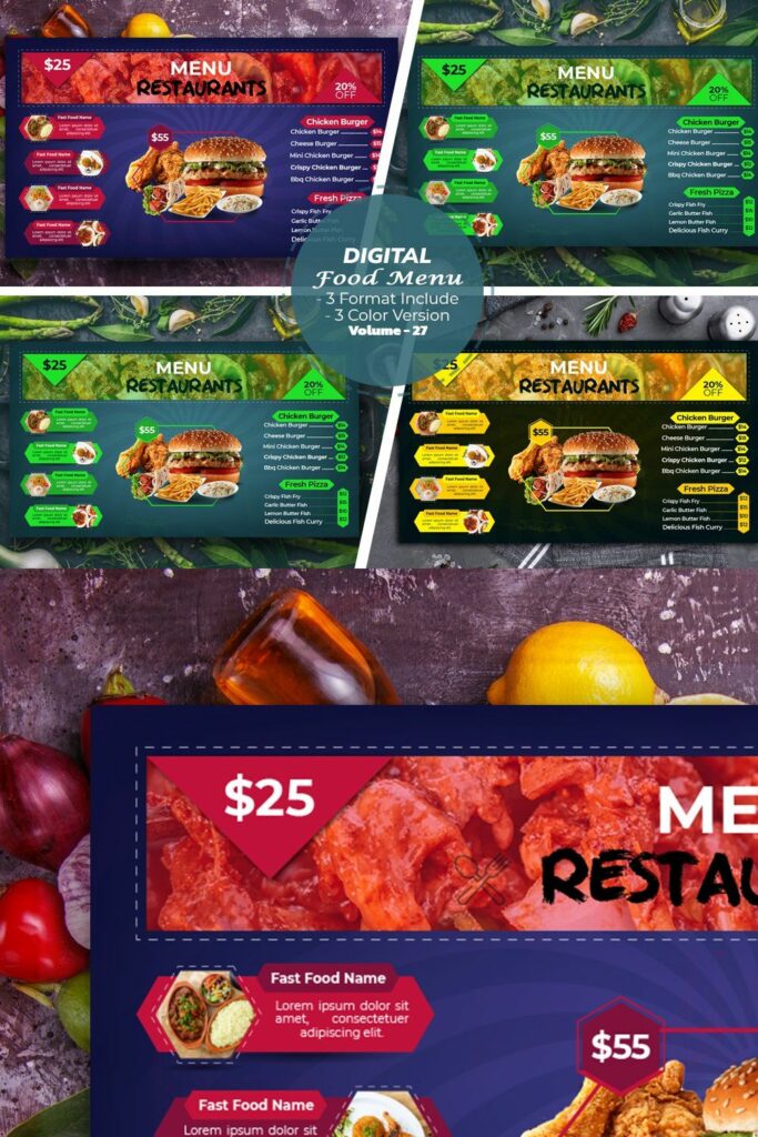 Digital Food Menu Design Template – MasterBundles